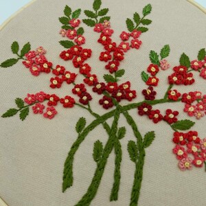 Elegant Hand Embroidery Pattern PDF, Red Bouquet Pattern Download, Pink ...