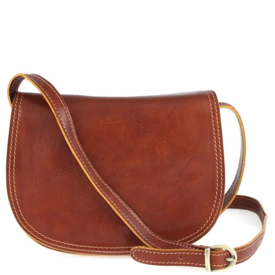 Women’s Full Grain Leather Crossbody Shoulder Bag With 3 Compartments ...