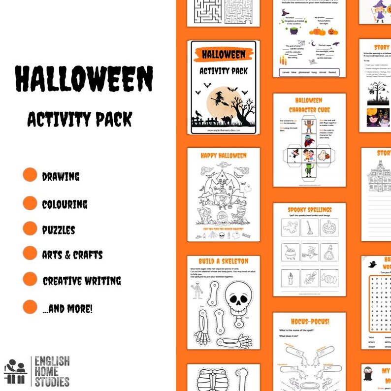 Halloween Activity Pack for Kids - Printable English Worksheets ...