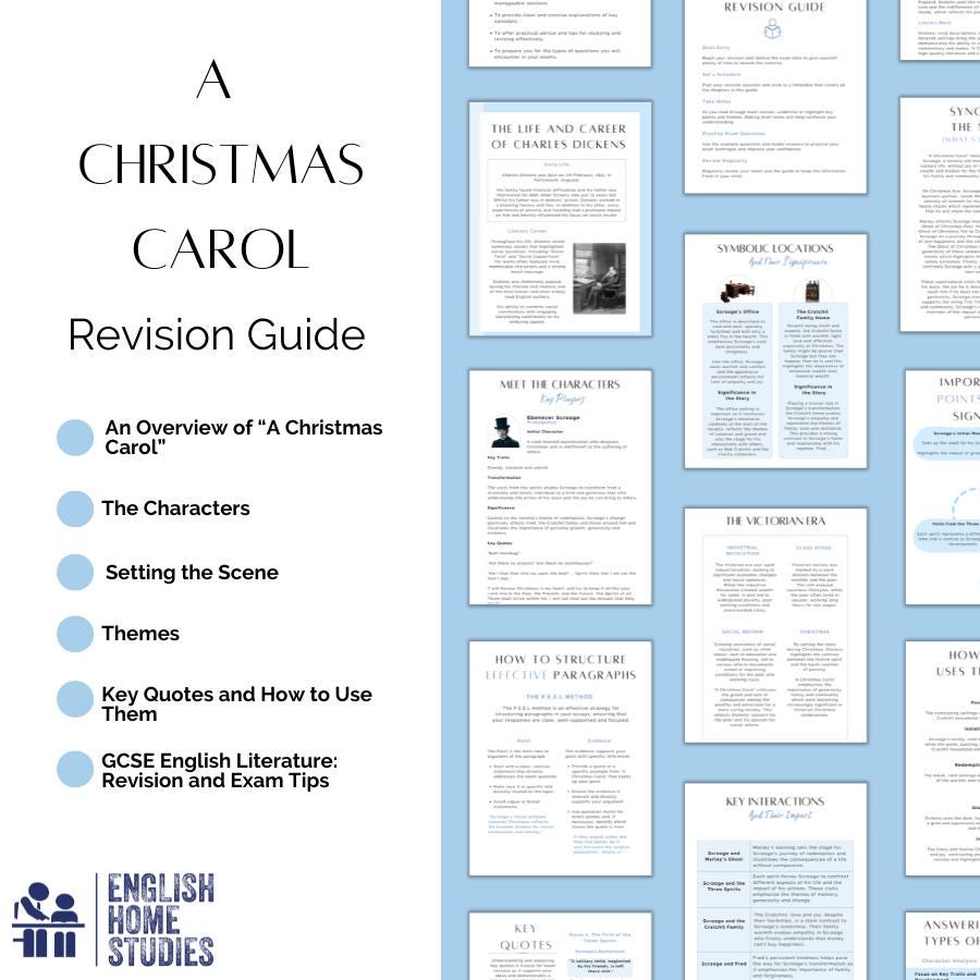 A Christmas Carol - Printable Revision Guide for GCSE English ...
