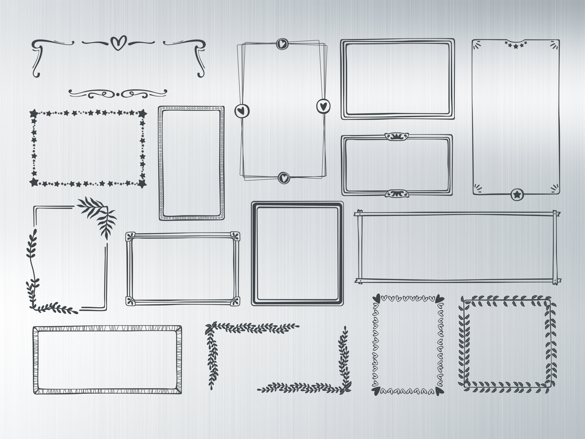 Bordes de rectángulo. Borde svg. Fotograma svg. Cliparte de | Etsy