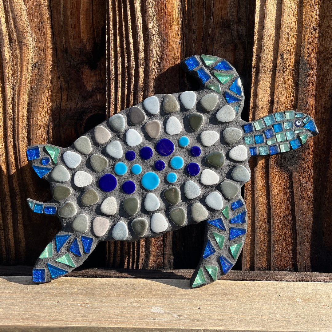Mosaic Honu Sea Turtle Large 12 Inches, Mosaic Turtle, Ocean Mosaic ...