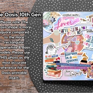 TAYLOR SWIFT Kindle Insert for Clear Case - PRINTABLE- Paperwhite ...