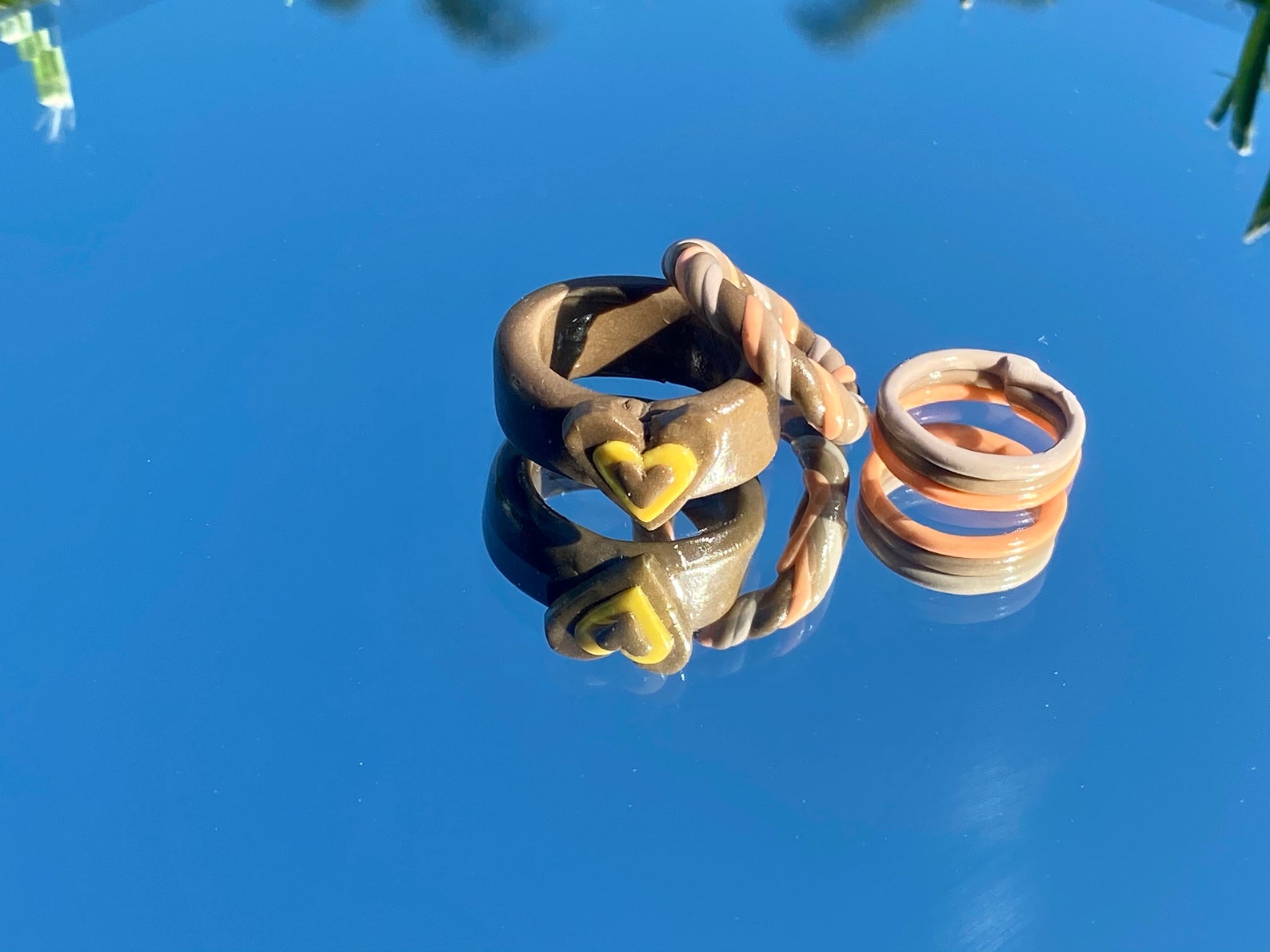 Clay Rings - Chunky Handmade Clay Rings - Chunky Polymer Rings ...