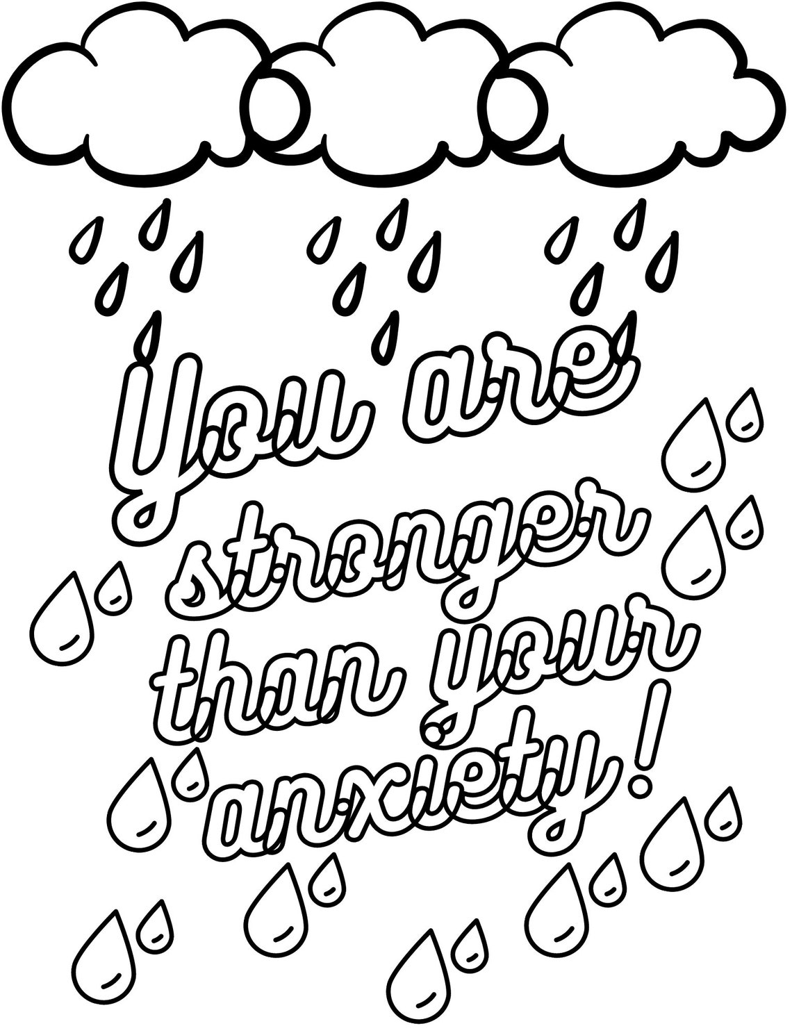 Printable Anti-Anxiety Coloring Pages Easy Anxiety Reliever | Etsy