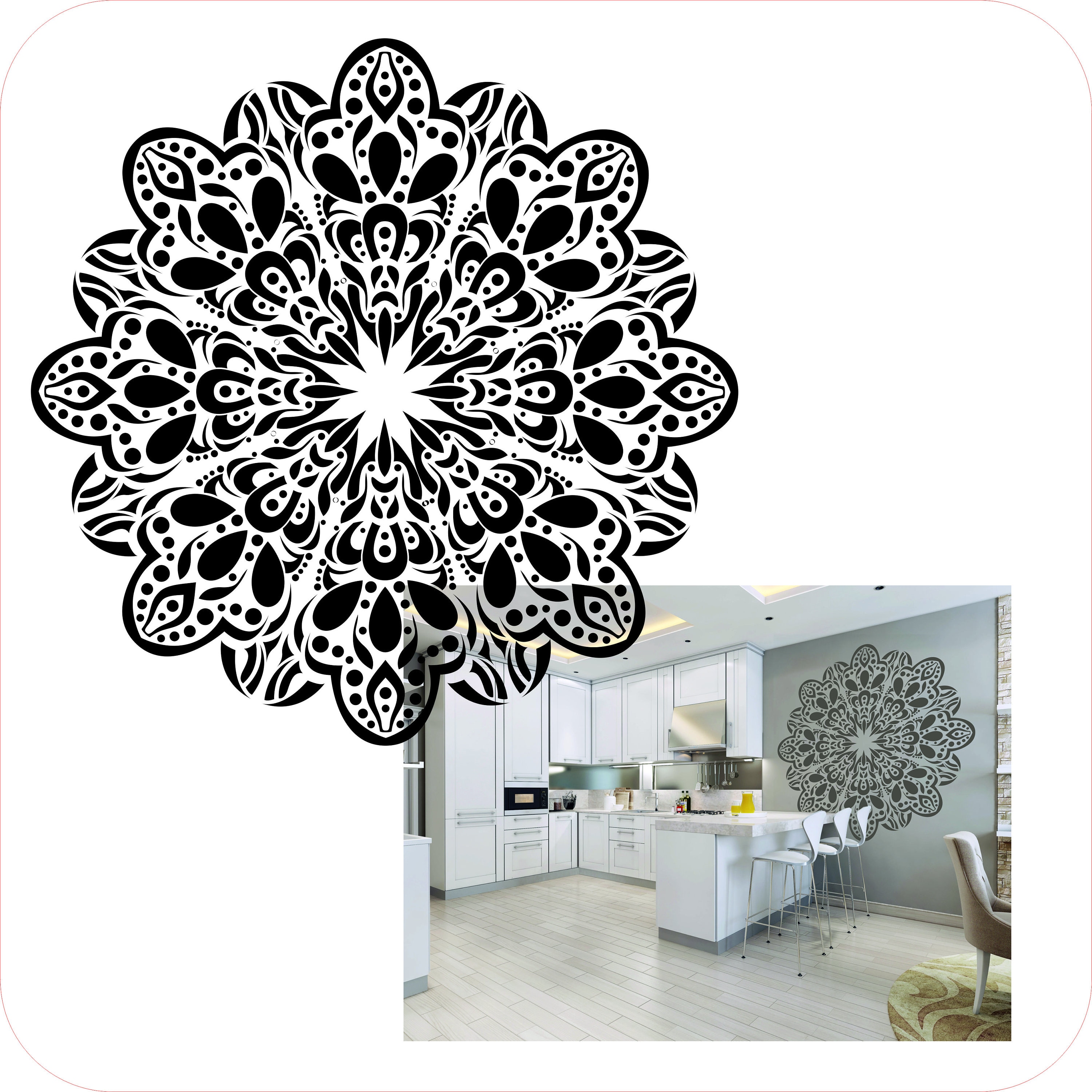 Painting Templates // Mandala// Dimensions :50, 70, 100, 140 or 200cm ...