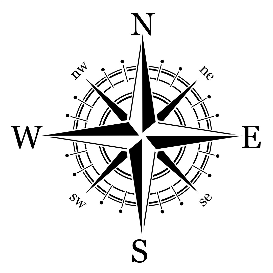 Painting Templates // Compass // Diameter:50, 70, 100, 140 or 200cm ...