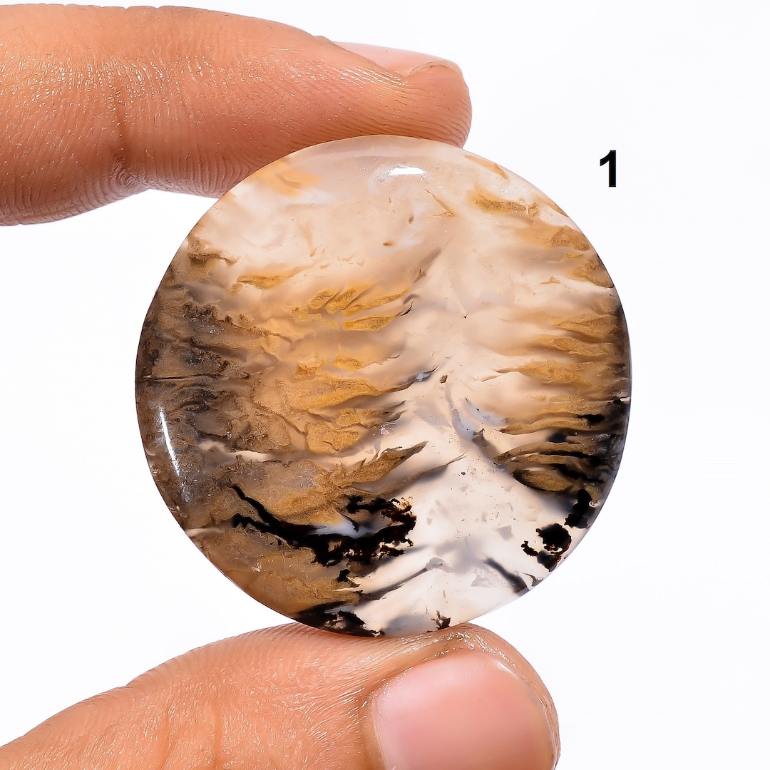 Natural Tiger Dendritic Agate Crystal Round Oval Pear Dendrite Agate ...