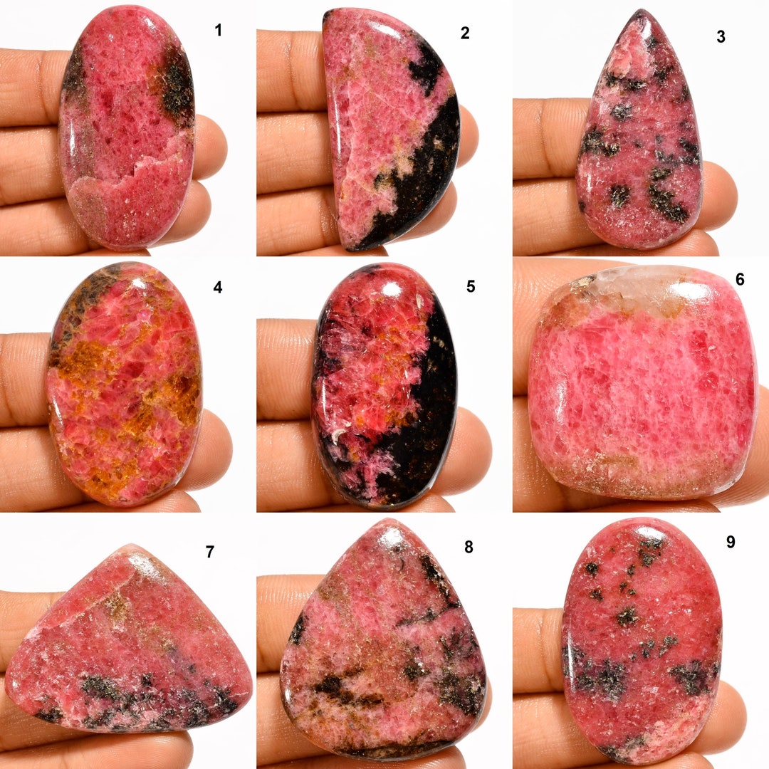 Natural Pink Rhodonite Cabochon Rhodonite Stone Flat Back - Etsy