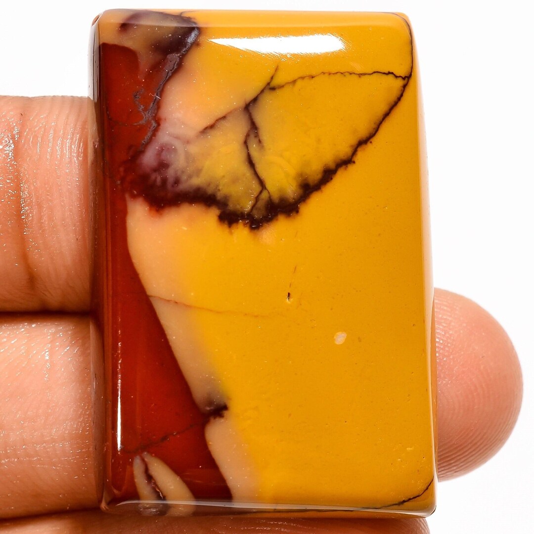 Natural Yellow Mookaite Jasper Cabochon Loose Gemstone Healing Crystal ...