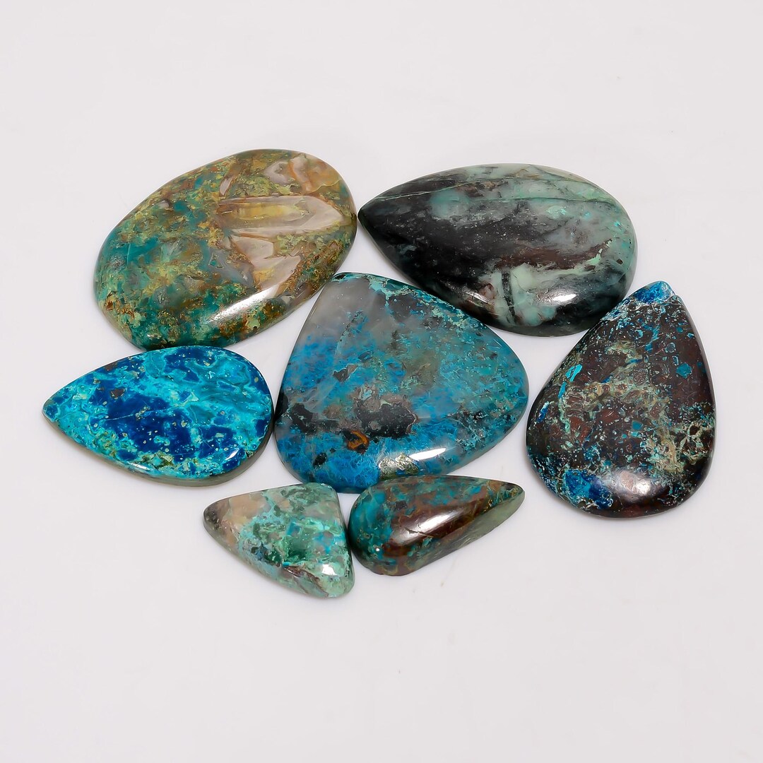 Natural Green Blue Chrysocolla Cabochon Mix Lot Natural Gemstones Hand ...