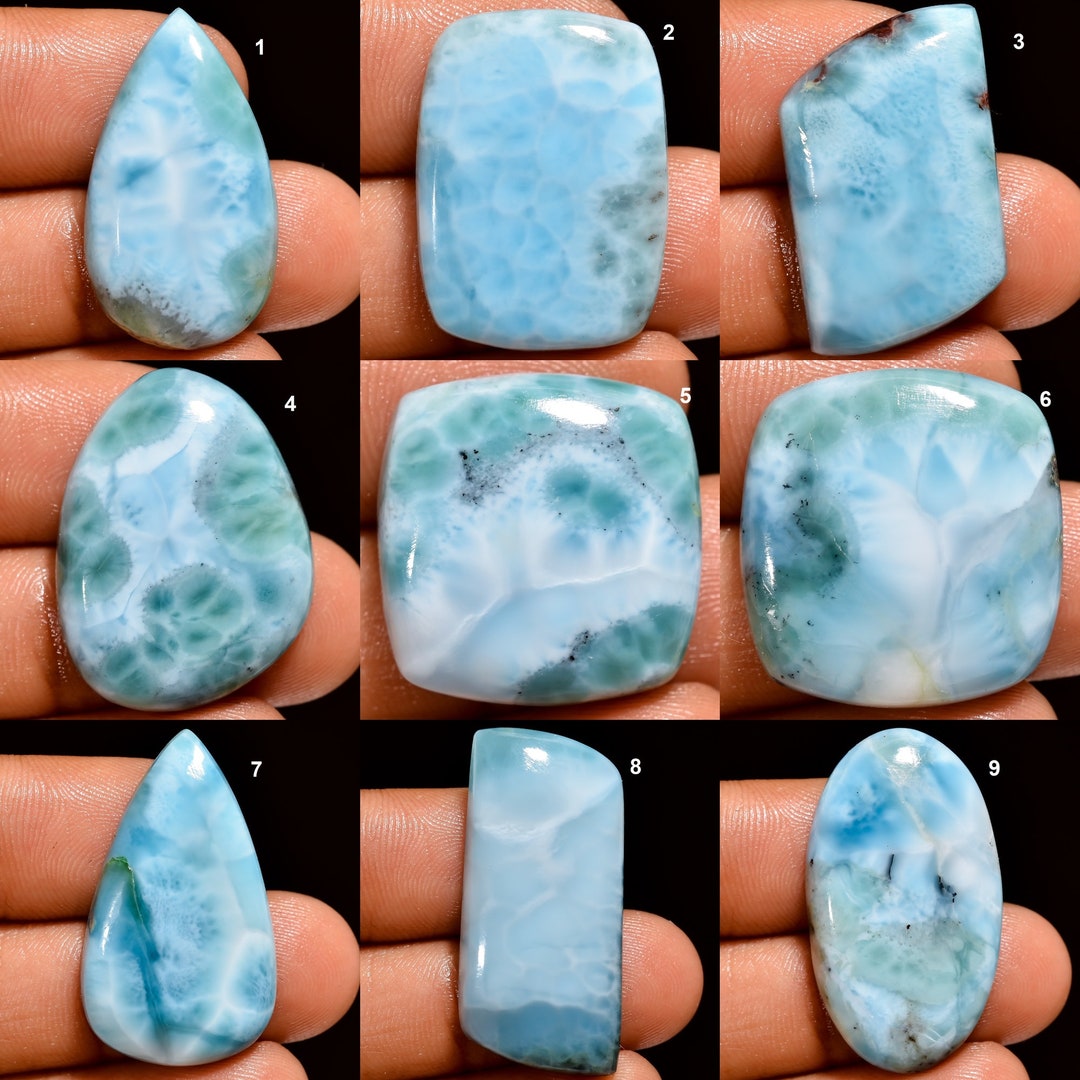 Blue Larimar Cabochon Dolphin Stone Blue Pectolite Loose Gemstone ...