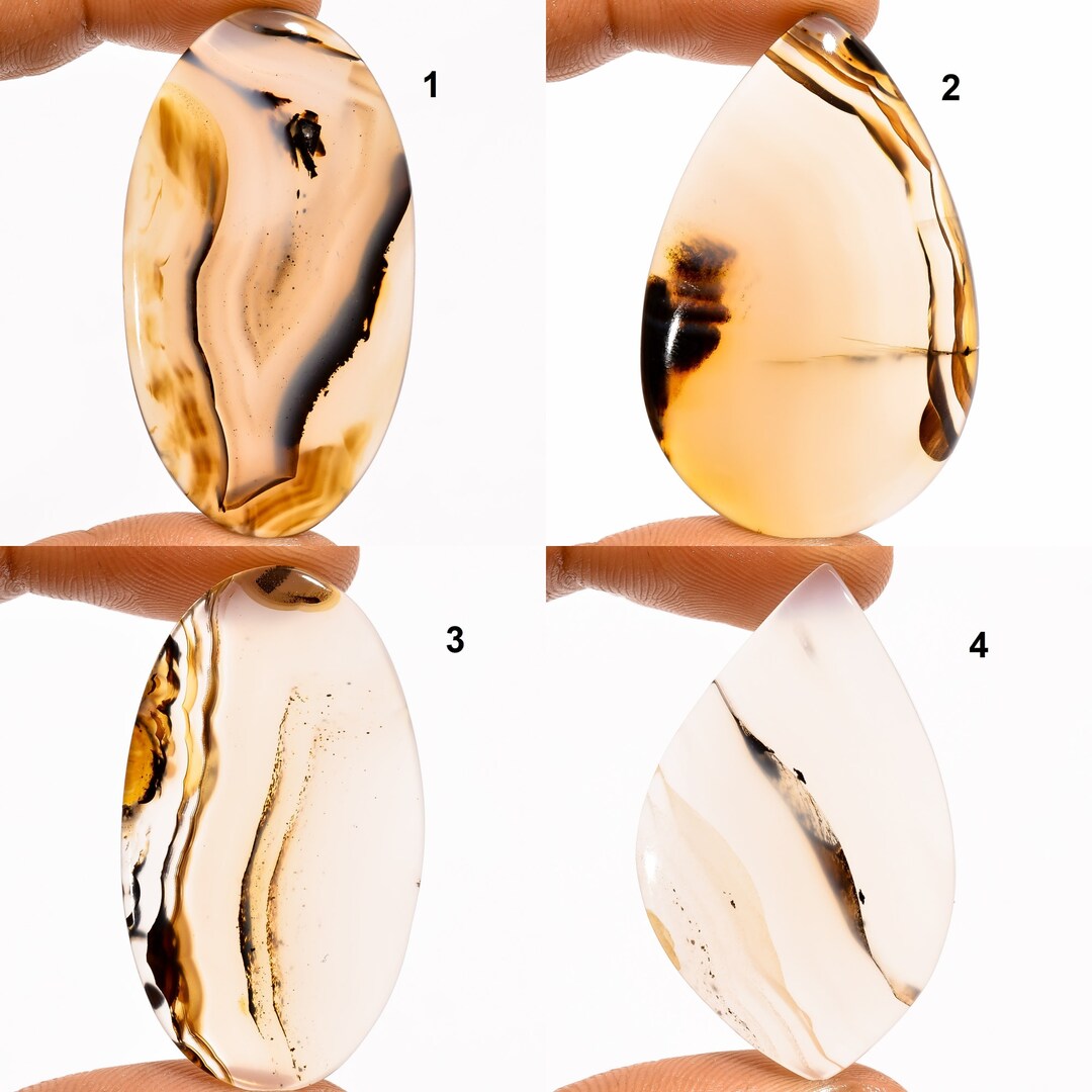 Natural Montana Agate Cabochon Loose Gemstone Flatback Hand Polish ...