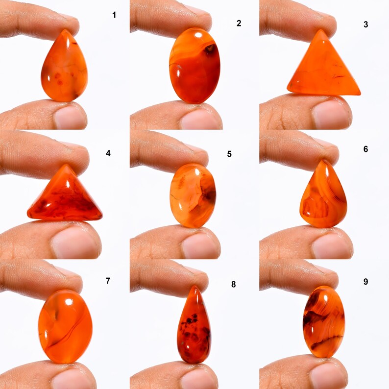 Rare Carnelian Gemstone Cabochon Teardrop Oval Fancy Shape Cabochon ...