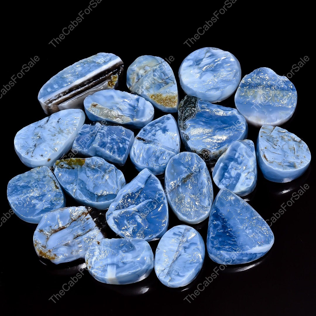 Blue Owyhee Opal Raw From Oregan One Side Rough Druzy Flatback Semi ...
