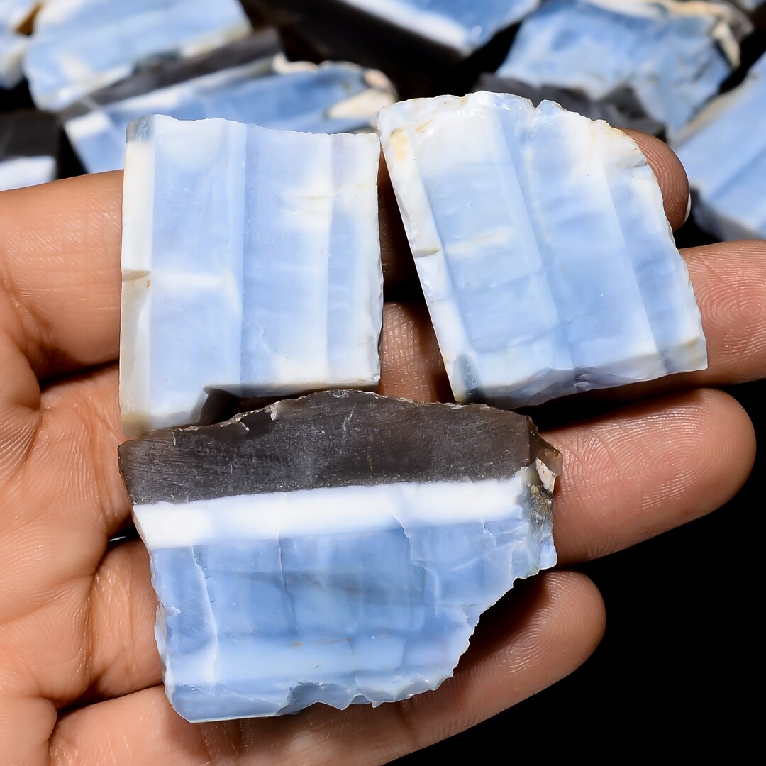 Natural Raw Owyhee Blue Opal Rough Slice Raw Blue Opal Slice Owyhee ...