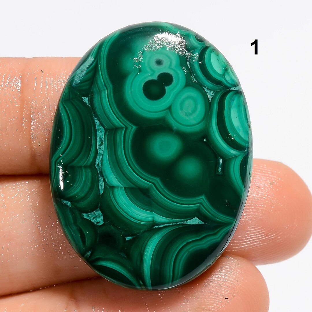 Natural Green Malachite Cabochon Flat Back Gemstone Malachite Crystal ...