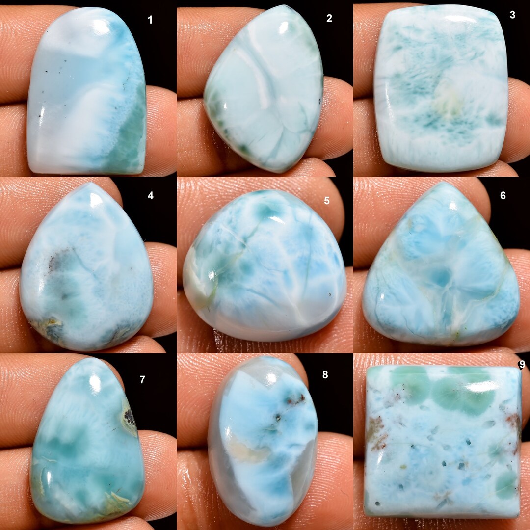Blue Larimar Cabochon Dolphin Stone Blue Pectolite Loose Gemstone ...