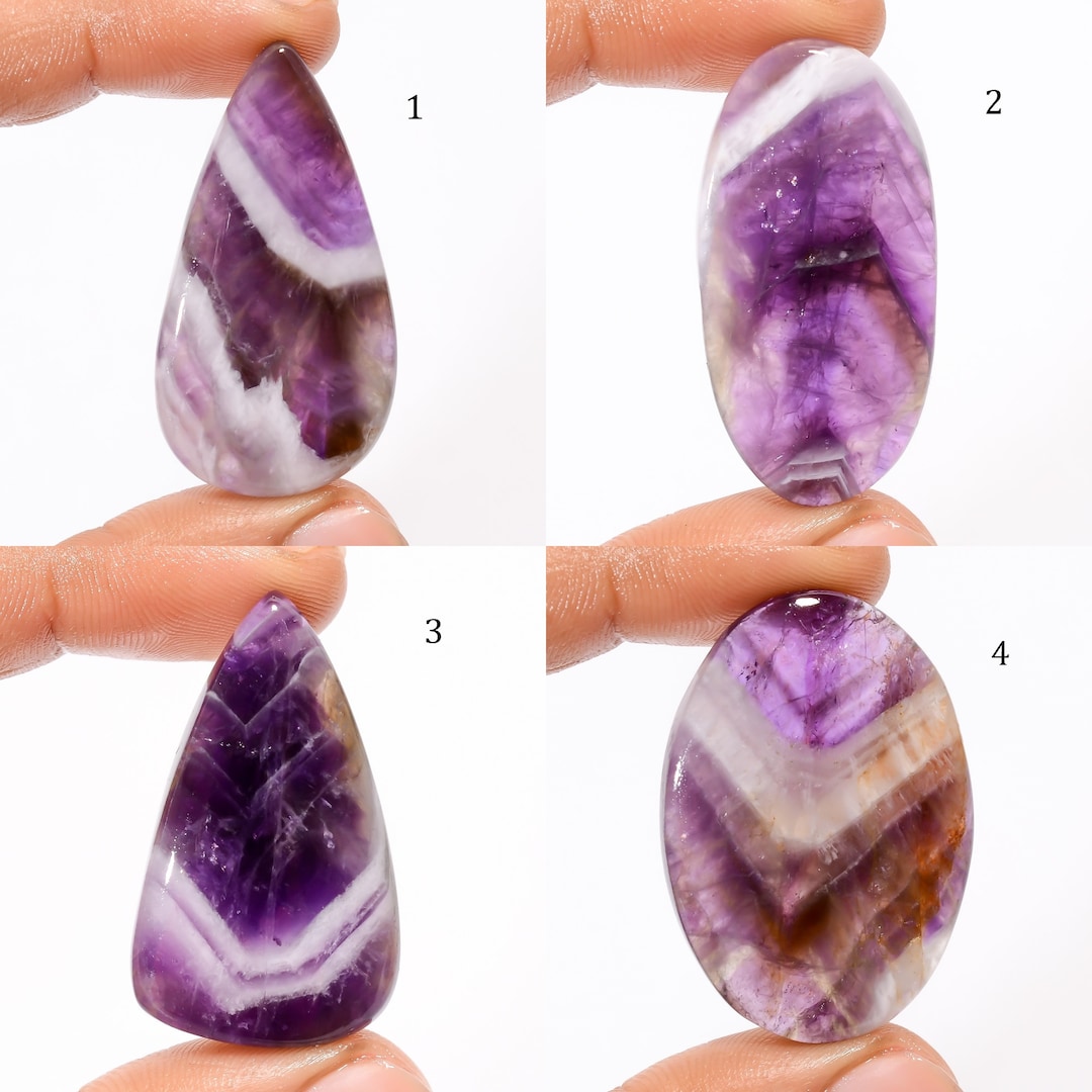 Natural Chevron Amethyst Gemstone Loose Cabochon for Jewelry Making ...