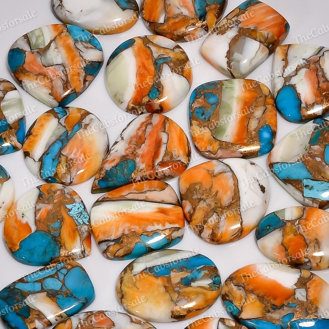 Spiny Oyster Turquoise Cabochon, Copper Turquoise, Mojave Turquoise ...