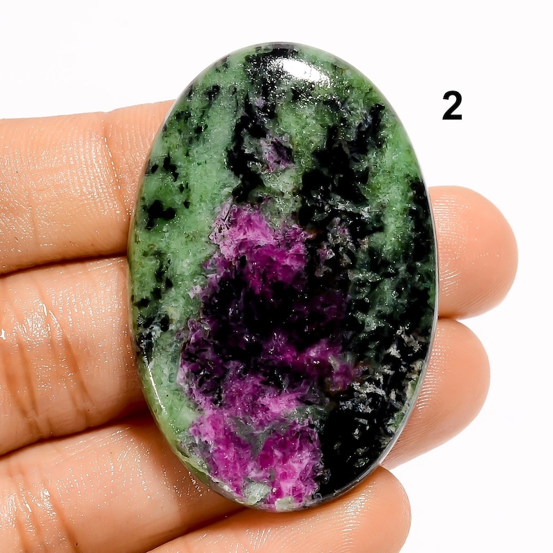 Natural Deep Colors Ruby Zoisite Pink Green Cabochon Anyolite Stone ...