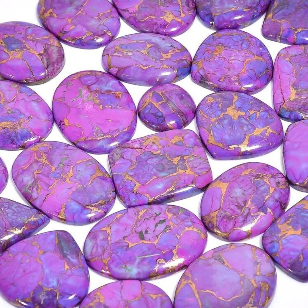 Purple Mojave Turquoise Cabochon Flatback Hand Polish Mohave Copper ...