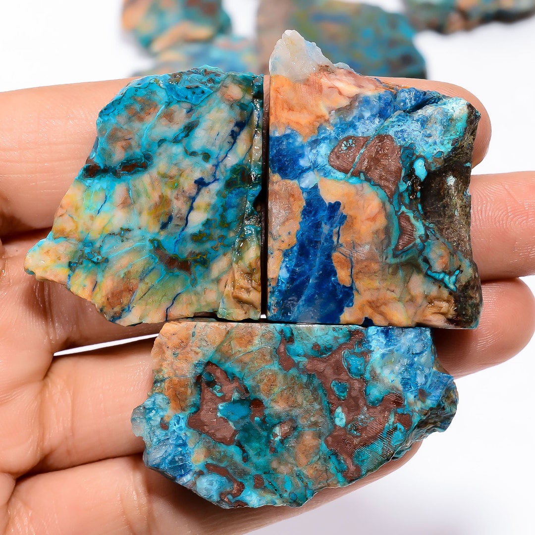 Natural Chrysocolla Rough Slices Raw Chrysocolla Polished Slabs ...