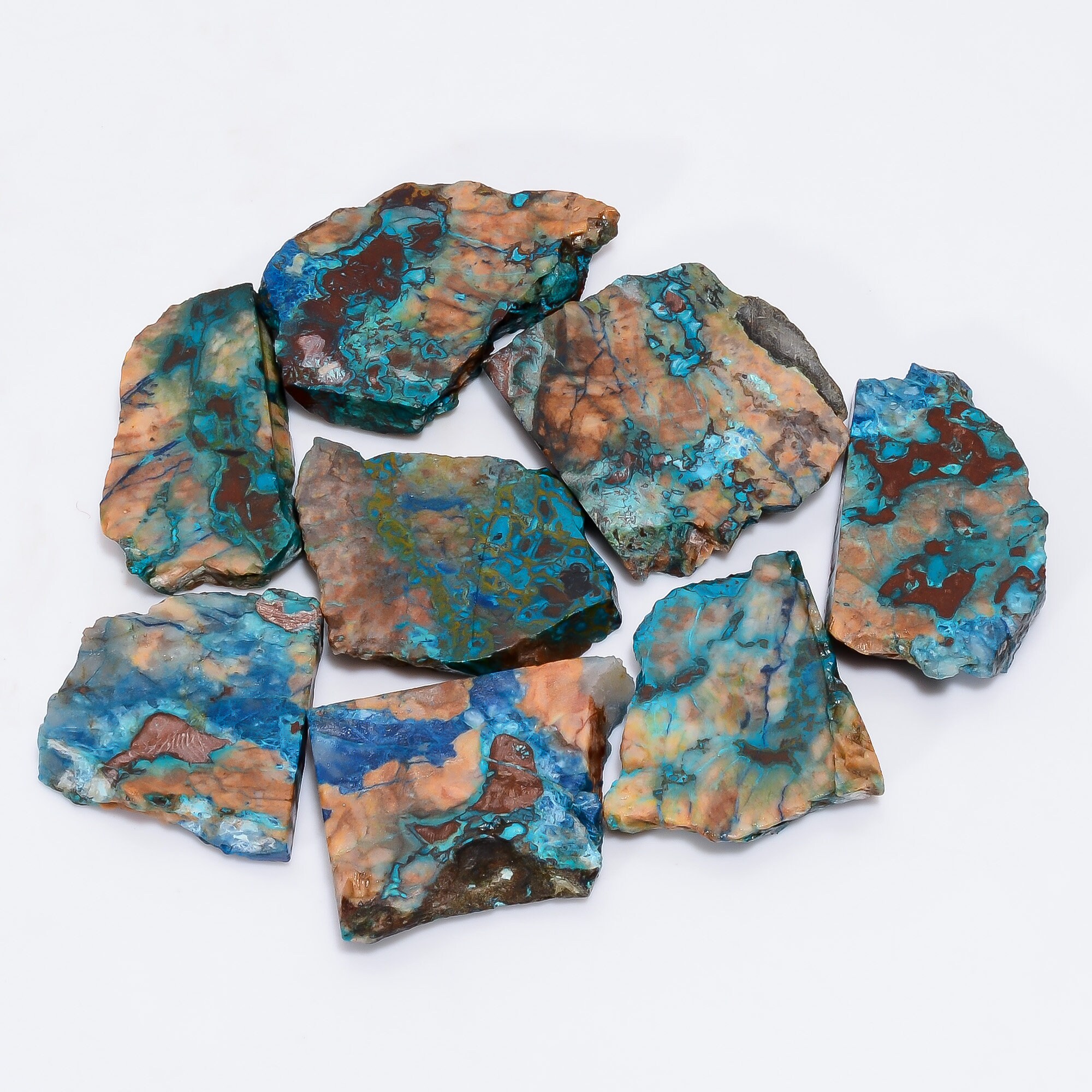 Natural Chrysocolla Rough Slices Raw Chrysocolla Polished Slabs ...