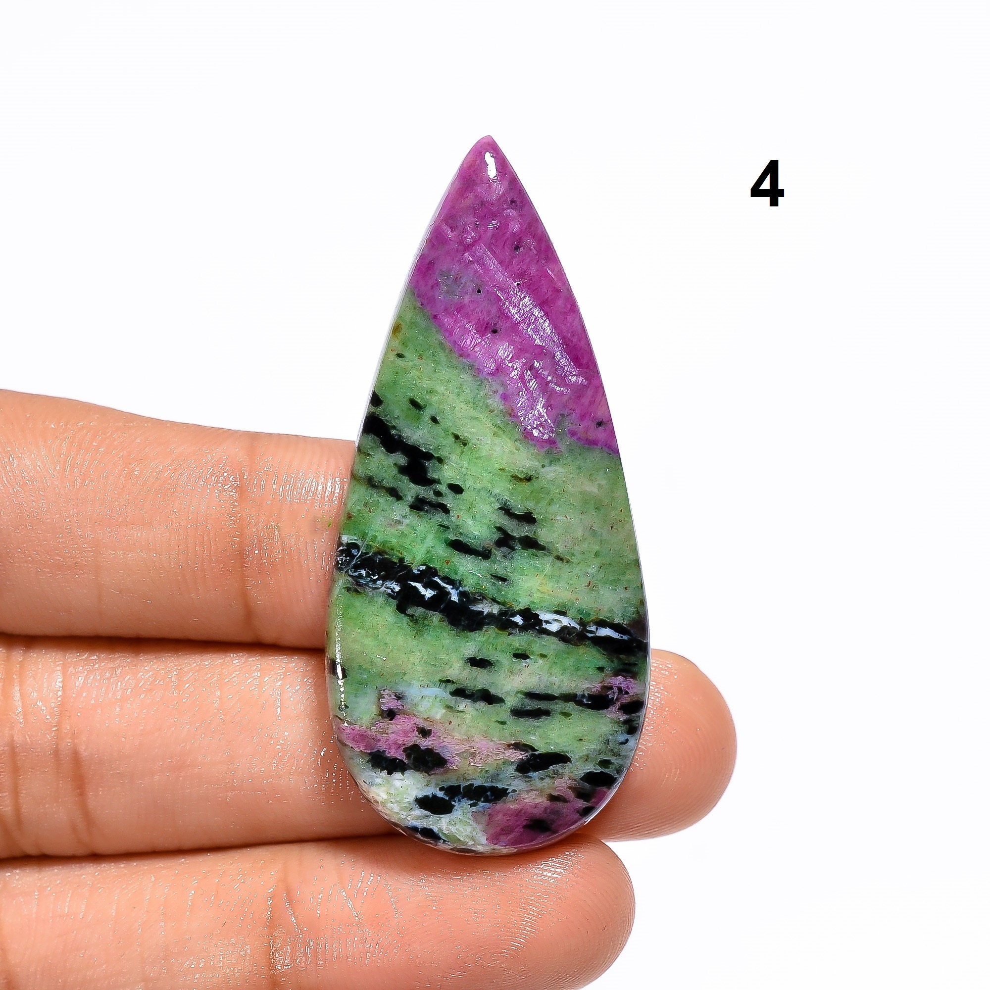 Natural Deep Colors Ruby Zoisite Pink Green Cabochon Anyolite Stone ...