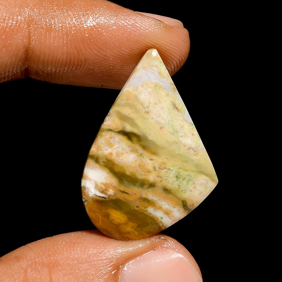 Larsonite Gary Green Jasper Cabochons: Mcdermitt Bog Agate Stone ...