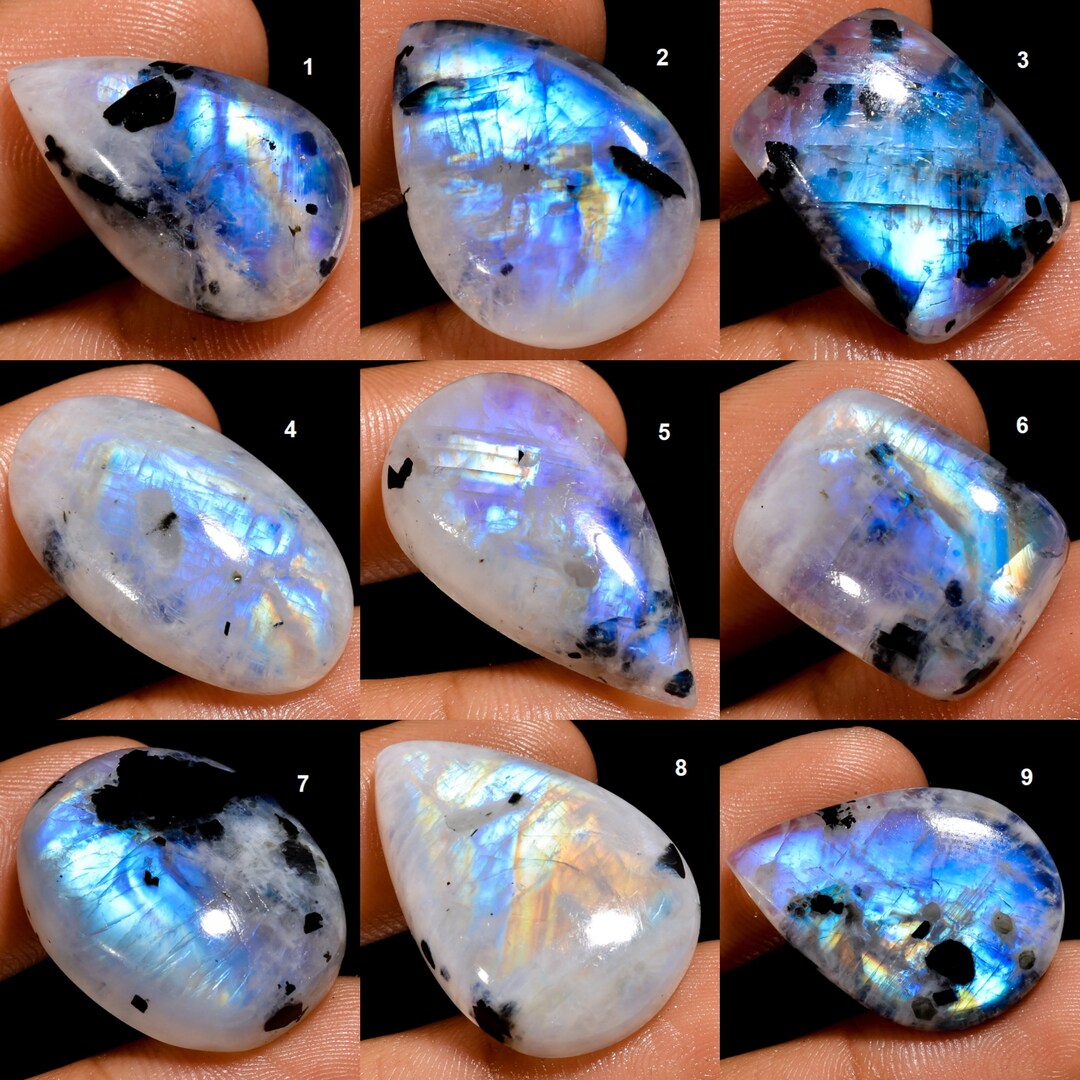 Top Quality Rainbow Moonstone With Black Tourmaline Inclusions - Etsy