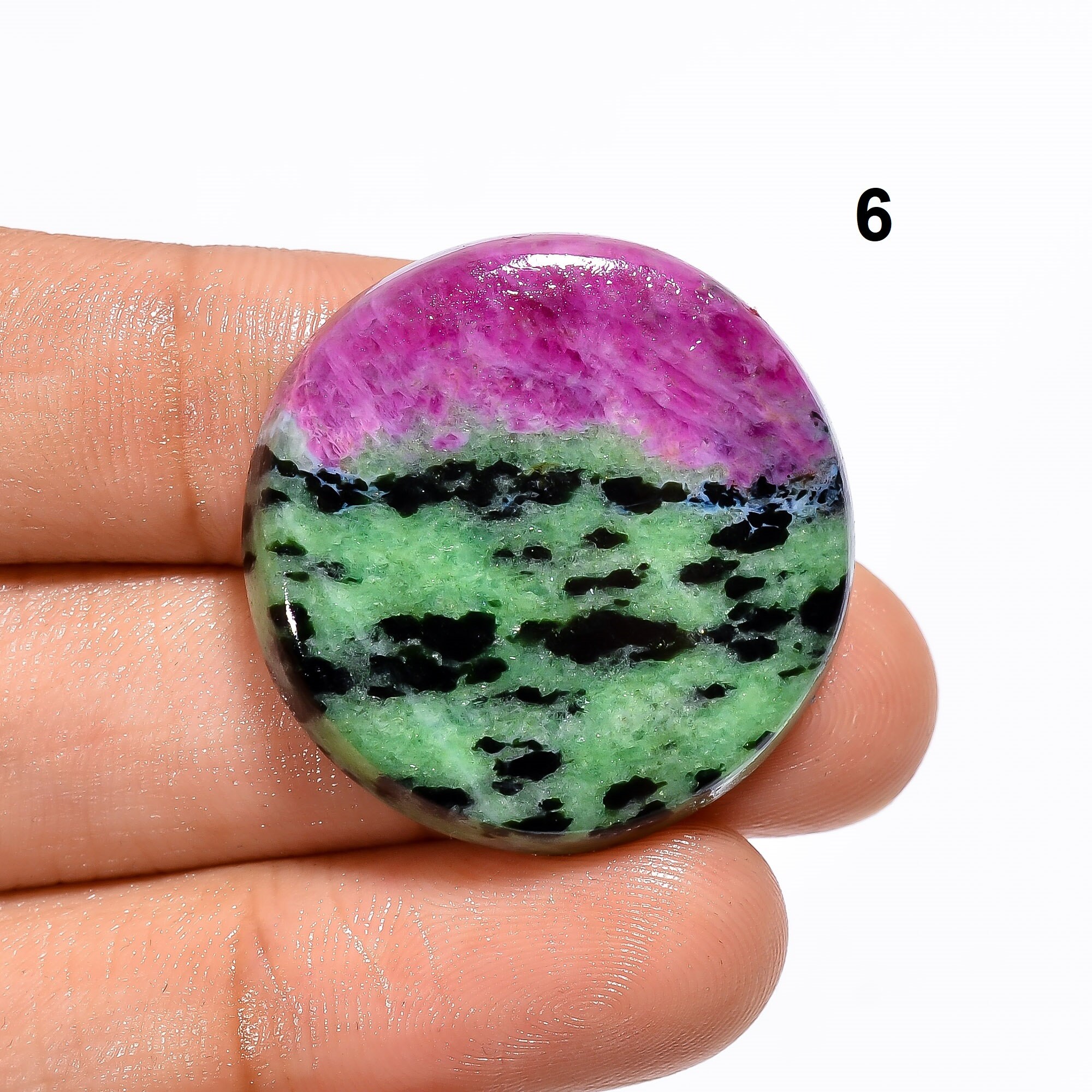 Natural Deep Colors Ruby Zoisite Pink Green Cabochon Anyolite Stone ...