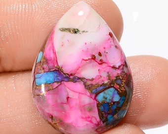 Pink Spiny Oyster Copper Turquoise Cabochon Pink Blue Mojave Turquoise ...