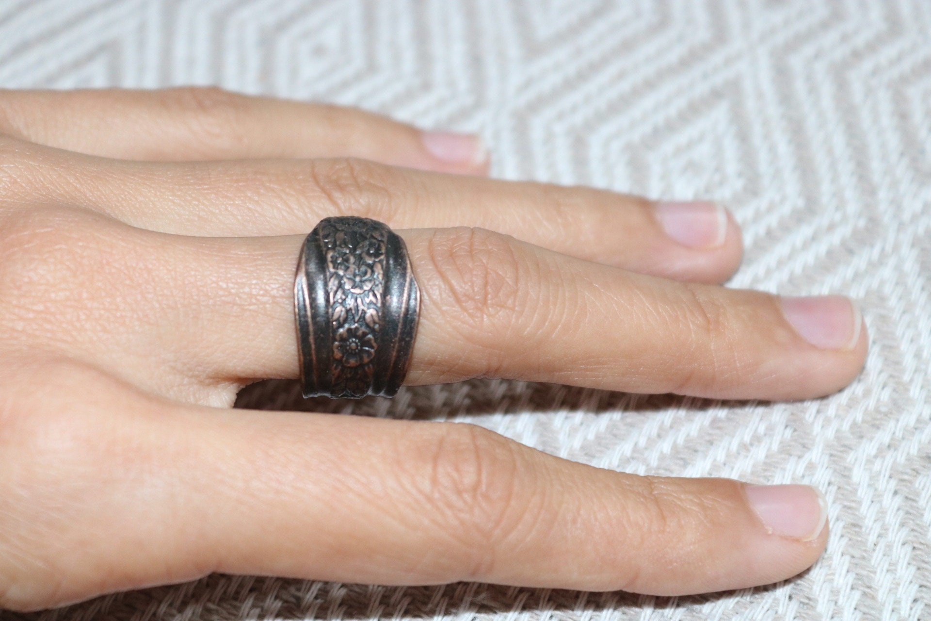 Antique Copper Ring Beautiful Wide Ring Minimalist Copper - Etsy