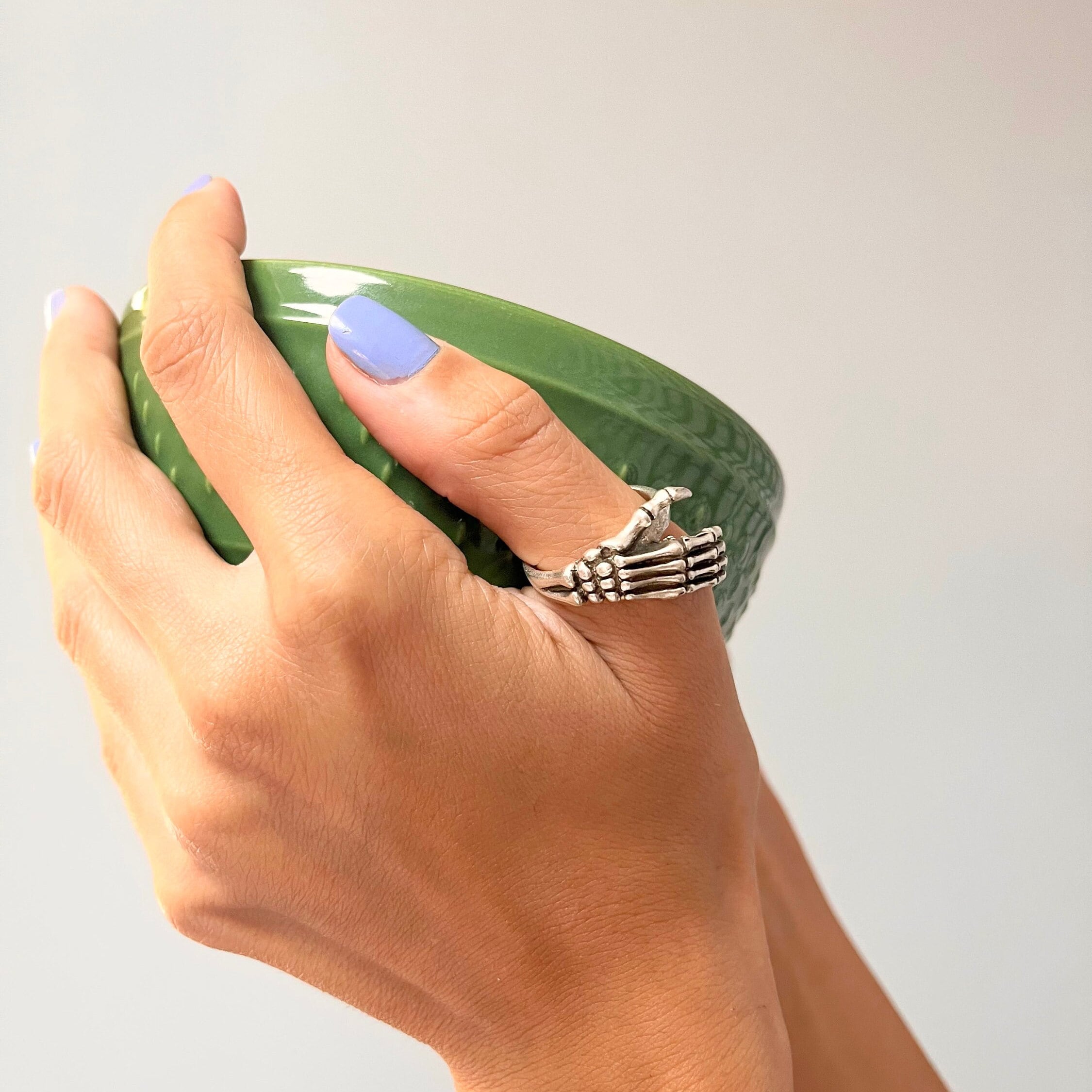 Brass Skeleton Ring Skull Hand Ring Silver Skeleton Hand - Etsy