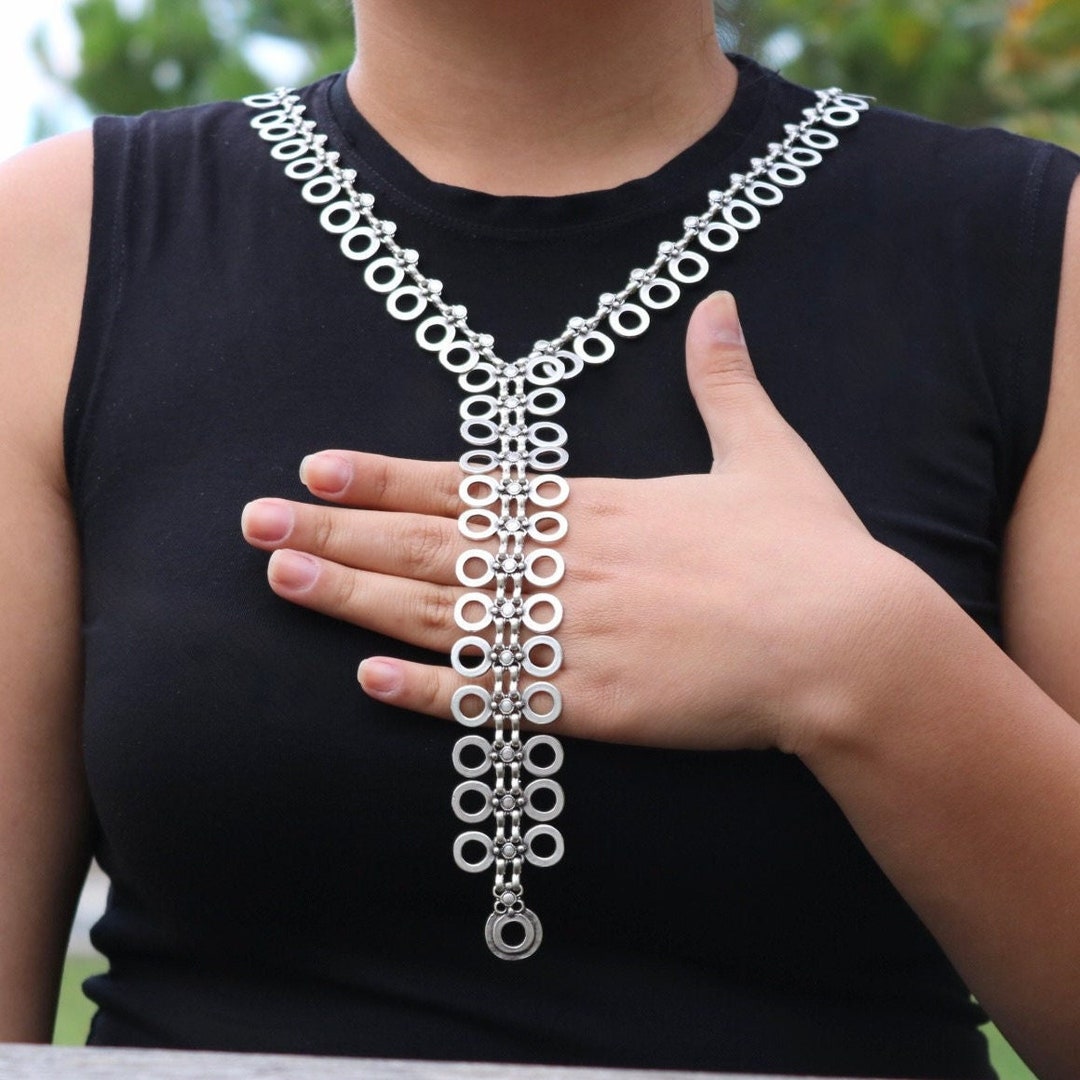 Bohemian Body Necklace, Festival Body Chain, Long Necklace, Round ...