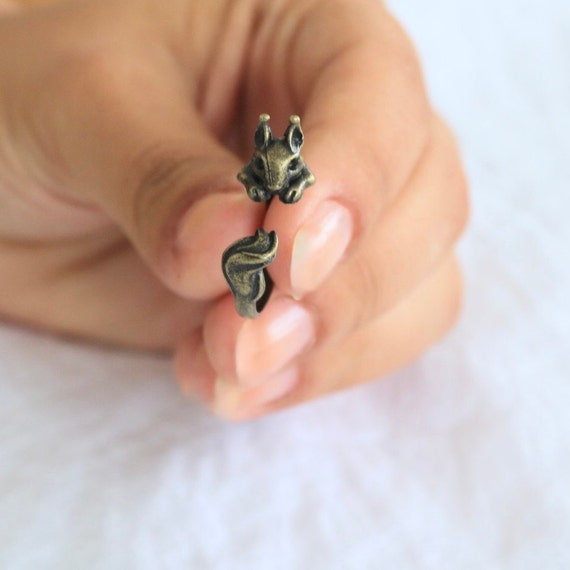 Squirrel Ring Squirrel Face Ring Little Squirrel Ring - Etsy