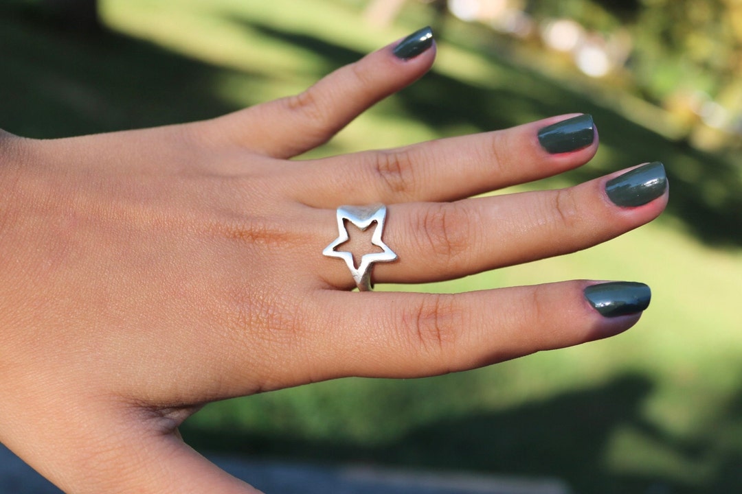 Star Ring, Chunky Star Ring, Astronomy Ring, Celestial Ring, Adjustable ...