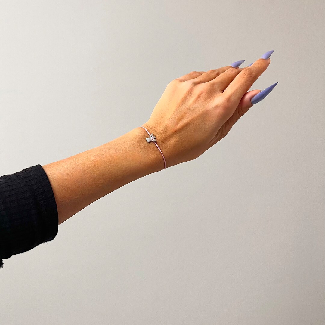 Tiny Angel Bracelet, Colorful Adjustable String, Dainty Guardian Angel ...