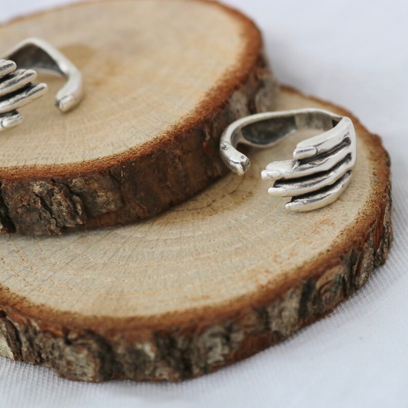 Anatomical Gripping Hand Skeleton Ring Silver Finger Ring - Etsy