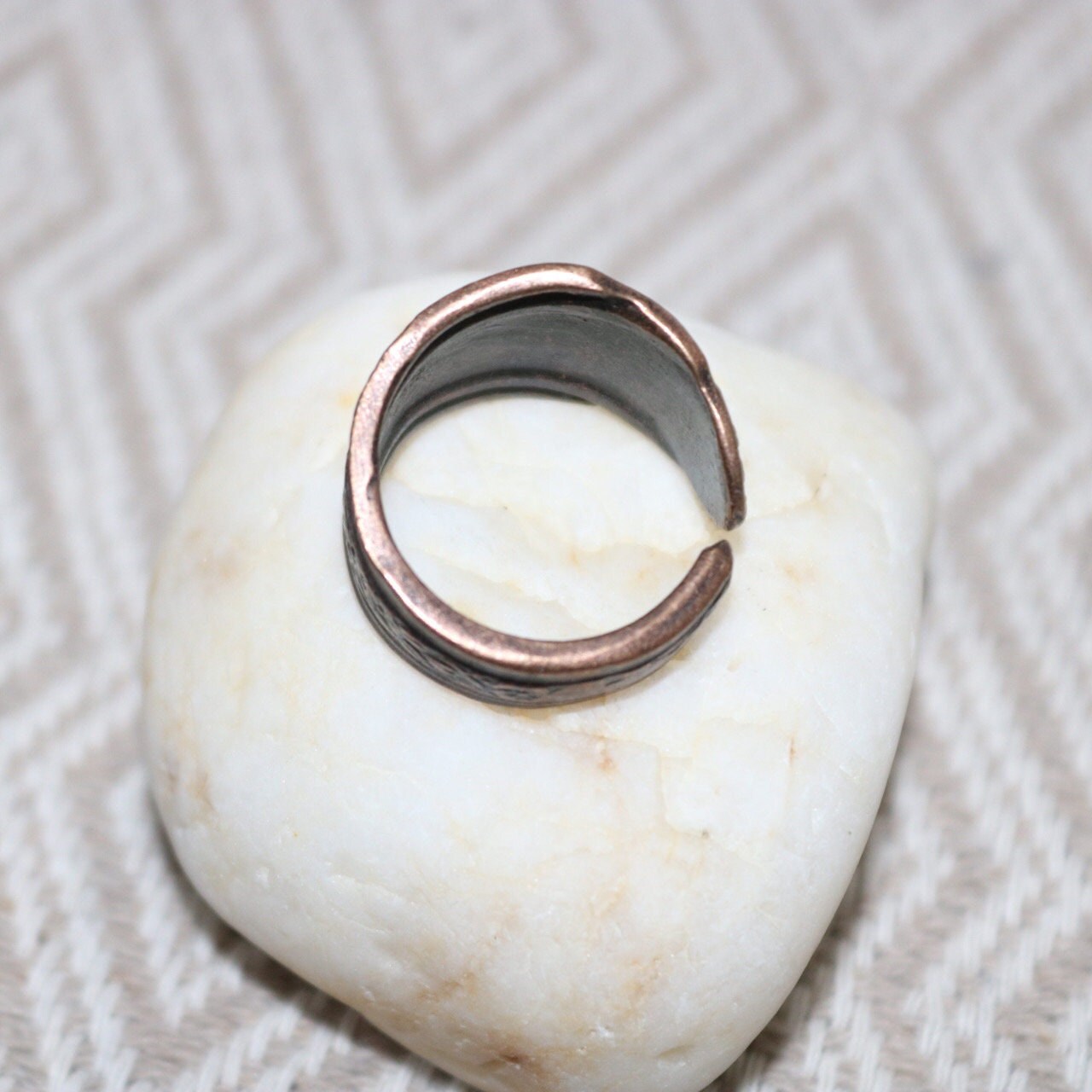 Antique Copper Ring Beautiful Wide Ring Minimalist Copper - Etsy