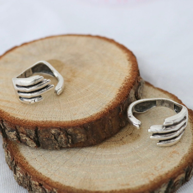 Anatomical Gripping Hand Skeleton Ring Silver Finger Ring - Etsy