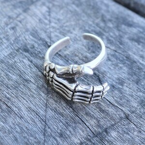 Brass Skeleton Ring, Skull Hand Ring, Silver Skeleton Hand Ring, Cool ...
