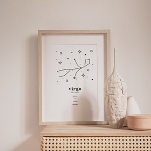 Virgo Printable Wall Art, Astrology Print, Constellation Print, Zodiac ...