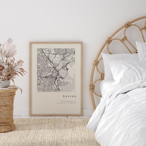 Boston Map, Printable Wall Art, Map Printable, City Map Print, Boston ...