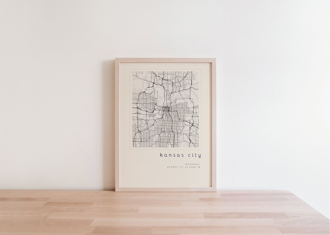 Kansas City Map, Printable Wall Art, Map Printable, City Map Print ...