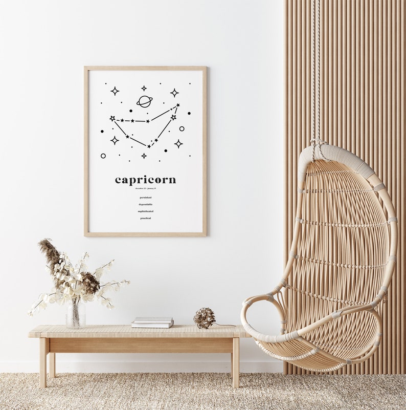 Capricorn Printable Wall Art, Astrology Print, Constellation Print ...