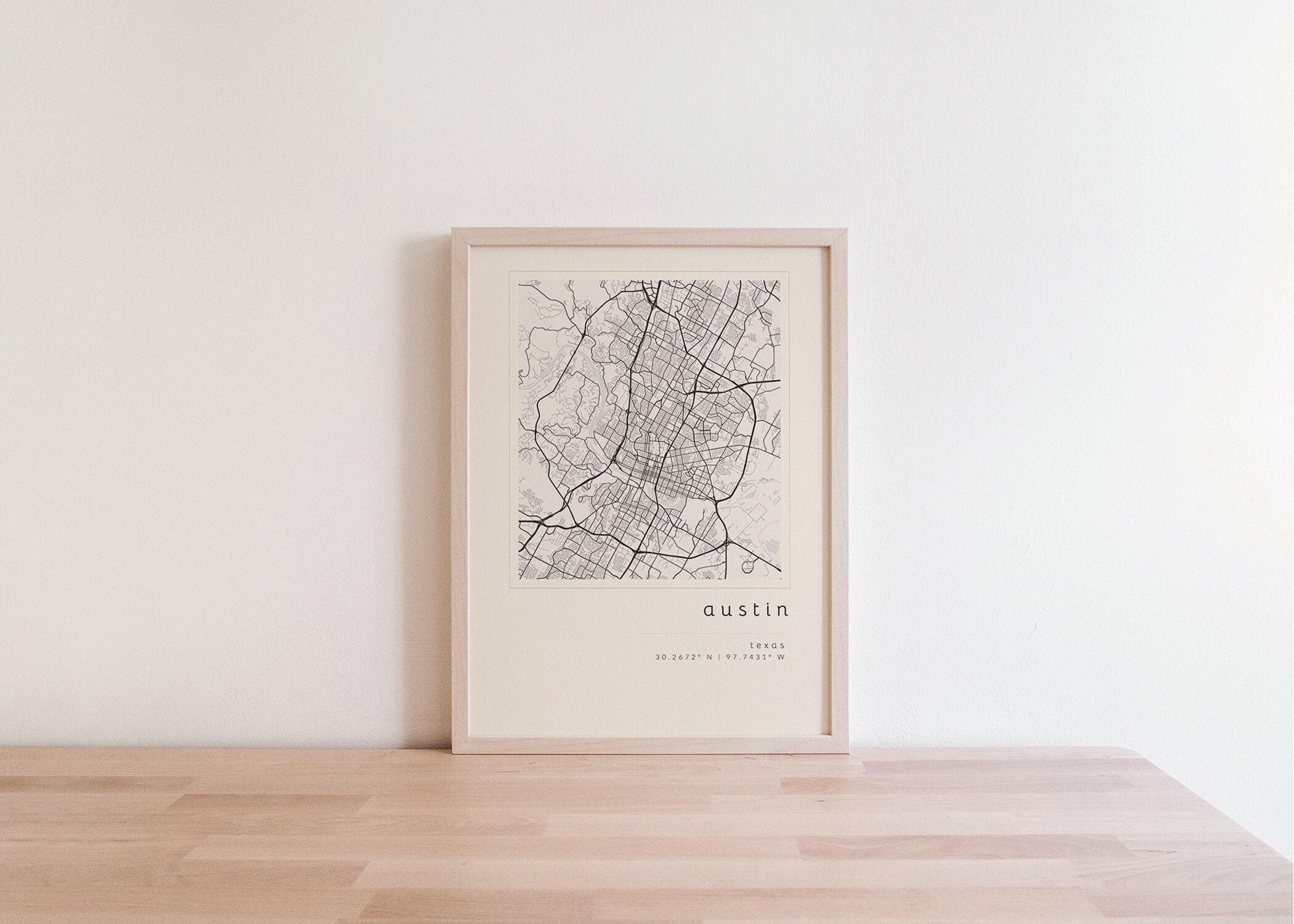 Austin Map, Printable Wall Art, Map Printable, City Map Print, Austin ...