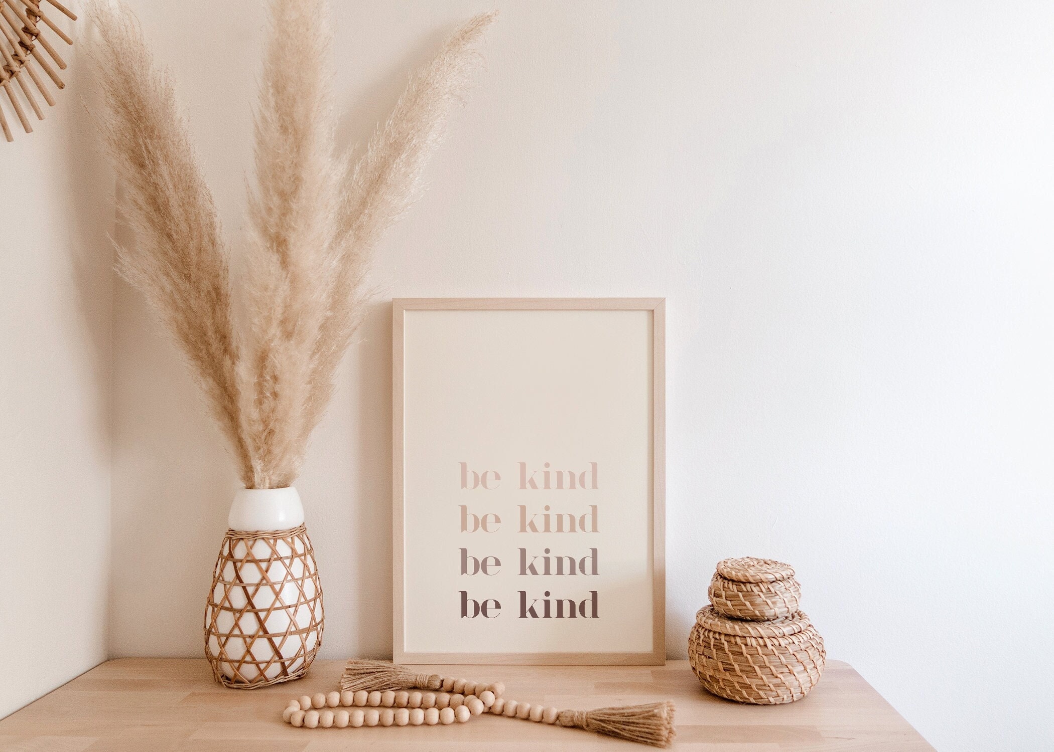 Be Kind Printable Wall Art Typography Print Earth Tone Wall - Etsy
