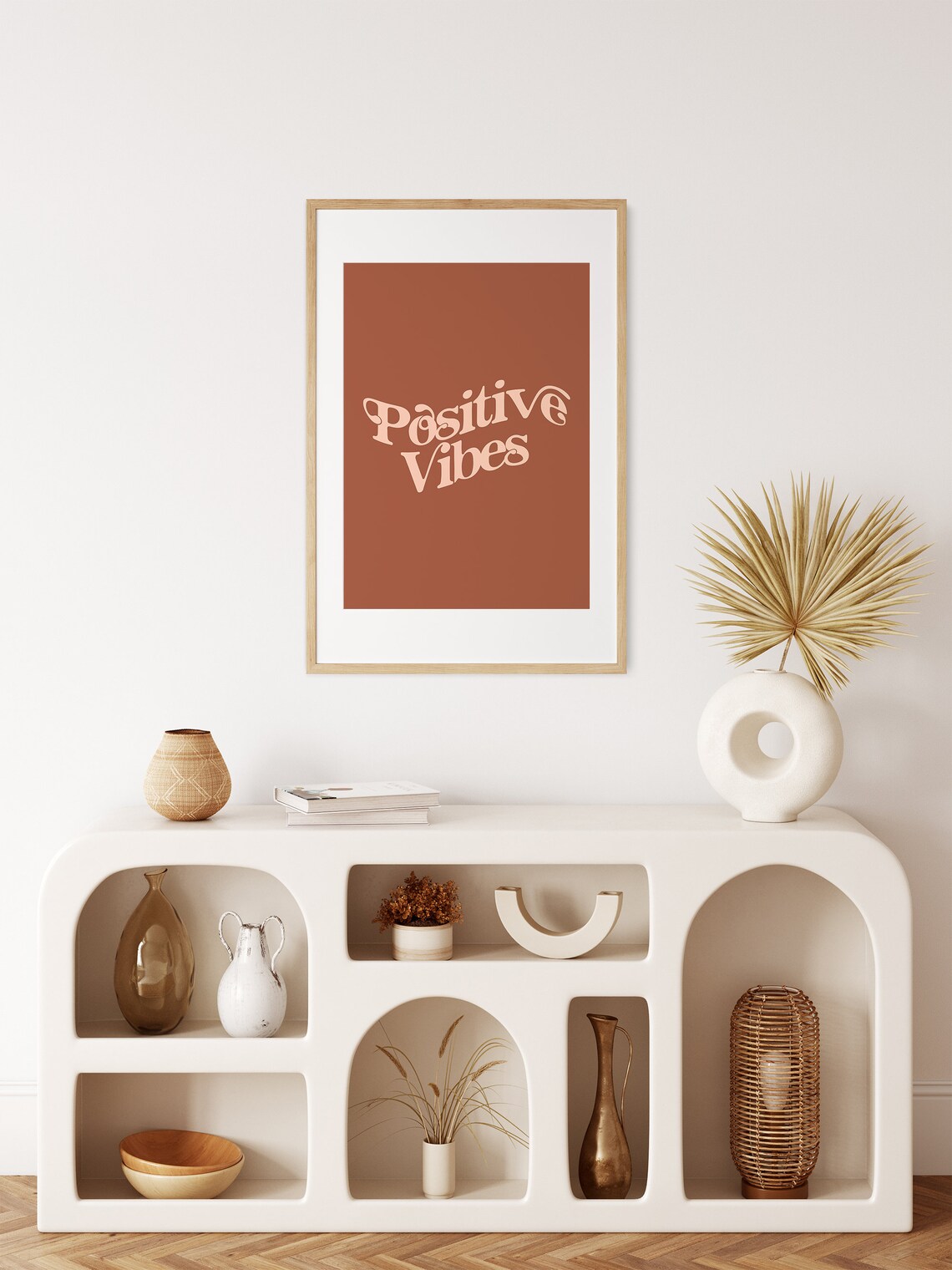 Positive Vibes, Printable Wall Art, Typography Print, Earth Tone Wall ...